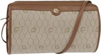 Dior Sac bandouli&egrave;re en toile nid dabeille en PVC Pre-owned - Femme - Pre-owned - Beige - Taille: ONE Size