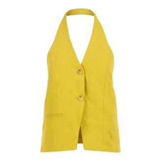 Twinset Femme, Vestes, Vert, Taille: 36 FR Gilet ajust&eacute; &agrave; col en V