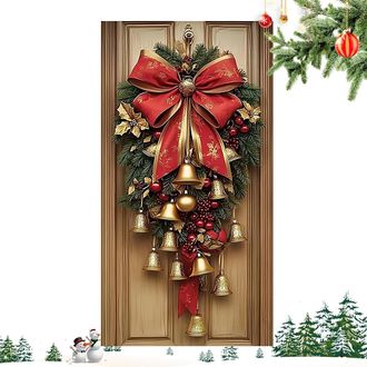 Generico Porch Schild - Polyester, 180 x 90 cm, Weihnachts-Frontt&uuml;r-Dekoration, festliche Stoffr&uuml;ckwand, Winter- und Gartendekoration f&uuml;r Wege, Veranden, Parti