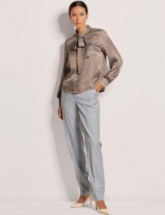 Madeleine Langarmbluse Satinbluse mit Schluppe