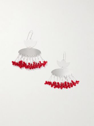 Isabel Marant Nora Silberfarbene Ohrringe Mit Zierperlen