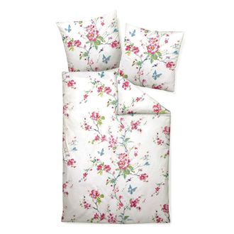 Janine Design Mako-Satin Bettw&auml;sche Moments 98050 rosa t&uuml;rkis 1 Bettbezug 135 x 200 cm + 1 Kissenbezug 80 x 80 cm