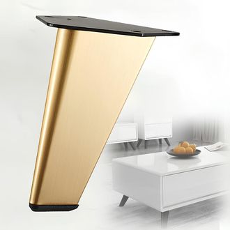 Generic 12/13,5 cm Edelstahl-St&uuml;tzbeine F&uuml;r Sofa, Metall-Schrankbeine Couchtisch, Schrank, Schreibtisch, Inklusive Befestigungsschrauben M&ouml;bel Stellf&uuml;&szlig;e(Gold,