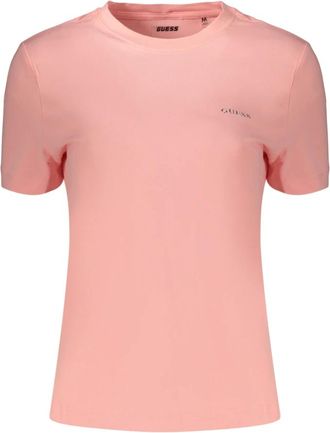 Guess Femme, Tops, Rose, Taille: 36 FR T-shirt &agrave; col rond &agrave; manches courtes