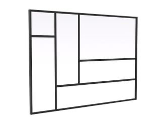 Vente-Unique Atelier-Glaswand Design 180x130 cm - pulverbeschichtetes Aluminium - Schwarz - ARTENA