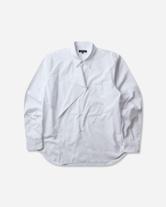 Comme Des Gar&ccedil;ons Men s Asymmetric Draped-Panel Shirt White