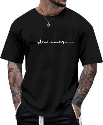Minetom Oversized Tshirt Herren Rundhals Kurzarm Oberteil Weit Geschnittenes Longshirt Basic Vintage Clothes Gym T-Shirt Herren Oversize Fit Sweatshirt Top Lo