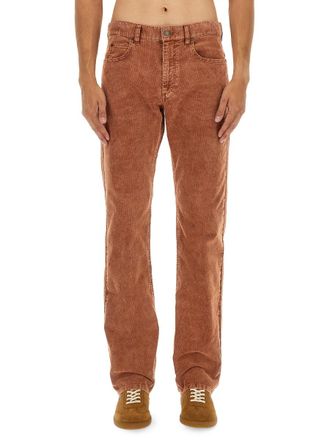 Isabel Marant Cotton-Blend Trousers - Brown