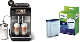 Saeco GranAroma Kaffeevollautomat - 14 Kaffeespezialitäten, Intuitives Farbdisplay, 4 Benutzerprofile, Keramikmahlwerk & Philips Kalk CA6903/10 Aqua Clean W