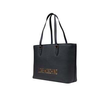 Love Moschino Womens Logo-Embossed Polyurethane Tote Black