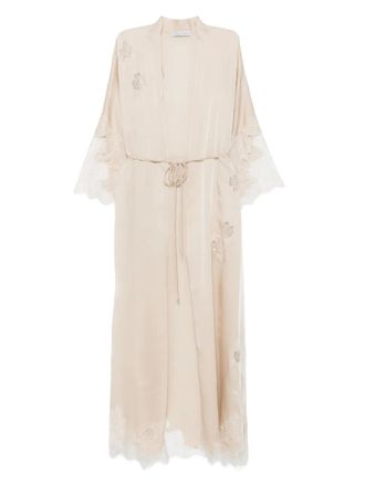 Carine Gilson robe de chambre en soie - Tons neutres