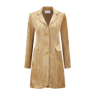 Hart by Helena Hart Femme, Manteaux, Brun, Taille: 36 FR Manteau Long en Velours Uni Camel