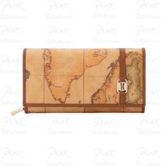 Alviero Martini 1A Classe Femme, Accessoires, Beige, Taille: ONE Size Portefeuille Geo Classic avec Rabat &agrave; Bouton-Pression