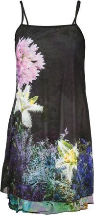 Desigual Femme, Robes, Noir, Taille: 38 FR Robe Courte R&eacute;versible &agrave; Fleurs