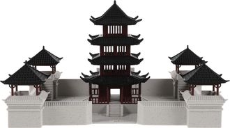 BESPORTBLE MUSISALY Realistisches Asiatisches Architekturmodell Miniatur Pavillon aus Wetterbest&auml;ndigem Kunststoff Dekorative Bonsai und Aquarienfigur f&uuml;r Tisch 