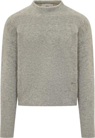 Ami Homme, Pulls, Gris, Taille: L Pull Ras du Cou en Laine