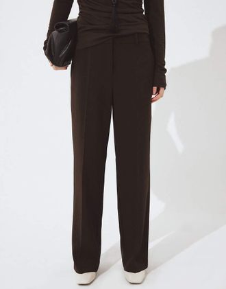 NA-KD Pantalon ajust&eacute; &agrave; taille mi-haute - Marron