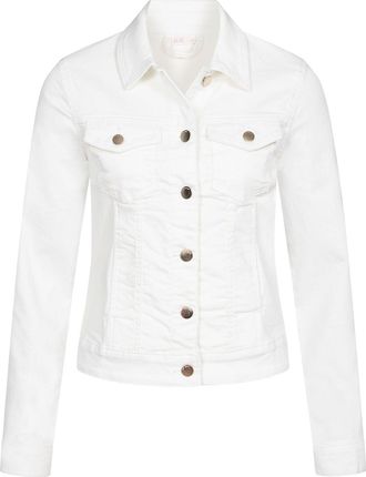 Jacqueline de Yong Damen Jeansjacke JDYMoon leichte Übergangsjacke mit Knopfleiste 15347456 White Denim XL