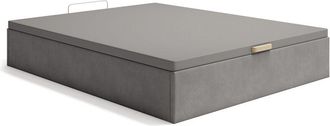 Vente-Unique Sommier coffre 140 x 190 cm - Tissu gris - CENOVAS de YSM&Eacute;E