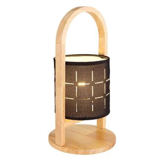 Globo Lighting Tischlampe Schreibtischlampe Nachttischlampe Beistelllampe Holzlampe schwarz