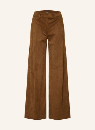 HUGO BOSS Marlenehose Takora In Lederoptik braun