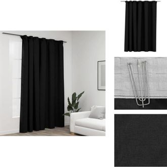 vidaXL Verdunkelungsvorhang mit Haken Leinenoptik Anthrazit 290x245 cm - Verdunkelungsvorhang - Leinenoptik - Vorhang Anthrazit - Wohnraumgestaltung