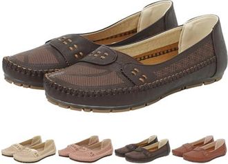 Generic Mocassins orthop&eacute;diques pour femme, coupe large, baskets d&eacute;contract&eacute;es et confortables, l&eacute;g&egrave;res et antid&eacute;rapantes pour le travail, le bureau, marron, 