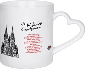 artboxONE Herztasse ET KÖLSCHE GRUNDGESETZ weiß von KoenigReich - Herztasse Städte/Köln