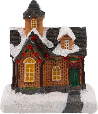 Valiclud Mini-weihnachtsdorfhaus mit Led-Beleuchtung Landhausstil-Dekoration Tisch-deko f&uuml;r Weihnachten Winterdorf-Dekoration mit Lichtern Sammlergeb&auml;ude f&uuml;r W