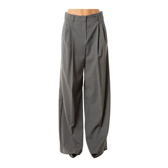Max Mara Pantalon Adelfi Large - Femme - Pantalons - Gris - Taille: 42 FR