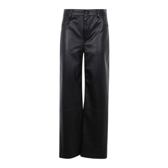 Loulou Studio Figari Wide-Leg Lederhose - - Trousers - Damen - Schwarzk - M