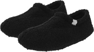 BESPORTBLE Pantoufles pour Femmes en Mousse &agrave; M&eacute;moire de Forme Doublure en Peluche Douce Maintien du Talon S&eacute;curis&eacute; Couleur Noire Pointure 38-39 Chaussures DInt&eacute;