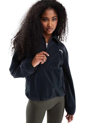Columbia Sequoia Grove - Fleece-Oberteil in Schwarz mit kurzem Rei&szlig;verschluss