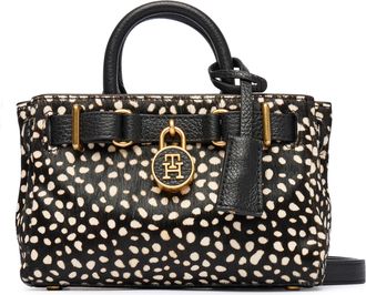 Tommy Hilfiger Handtasche Tommy Hilfiger American Icon Micro Tote Deer Le AW0AW18168 Schwarz
