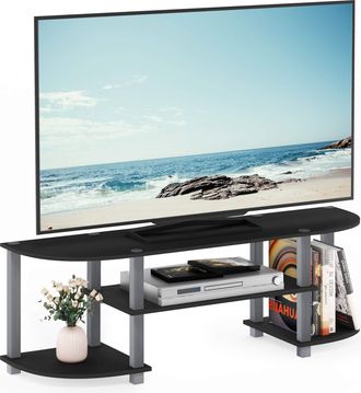 Furinno Turn-S-Tube Breit TV-Unterhaltungszentrum, Schwarz/Grau