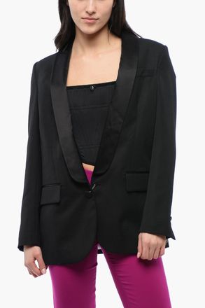 Dsquared2 Blazer aus Wollmischung CRYSTAL FRINGED mit Schalkragen Dsquared2