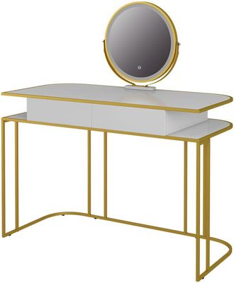 Vicco Coiffeuse Tiara, Blanc/Or, 110 cm Vicco