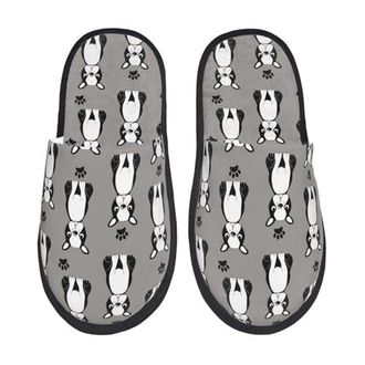 Generic Pantoufles De Voyage Adorable Petit Terrier Gris Portative Pantoufles DH&ocirc;tel Antid&eacute;rapant Chaussons DInt&eacute;rieur Pour Chambre Voyage Camping L