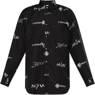 Comme Des Gar&ccedil;ons Homme, Chemises, Noir, Taille: L Slogan Shirt