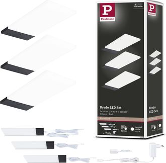 Paulmann 92124 LED Unterschrankleuchte Bredo inkl. N&auml;herungsensor 3er-Set 4000K 2,5W 80x190mm 180lm Schwarz M&ouml;belaufbauleuchte