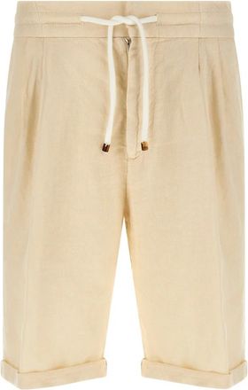 Brunello Cucinelli Homme, Shorts, Beige, Taille: 3XL Bermuda en gabardine
