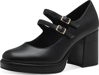 Marco Tozzi Damen Pumps mit Riemen mit Plateausohle Vegan, Schwarz (Schwarz), 40 EU