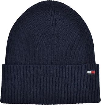 Tommy Hilfiger Bonnet tricoté en coton, cachemire, bleu marine, taille unique, bleu, taille unique