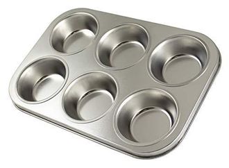 Zenker 62230 Backform Cupcake/Muffin 6-teilig, Banda 29x19,5x3cm, Linie Silver, (Farbe:argrent), Menge: 1 Stück