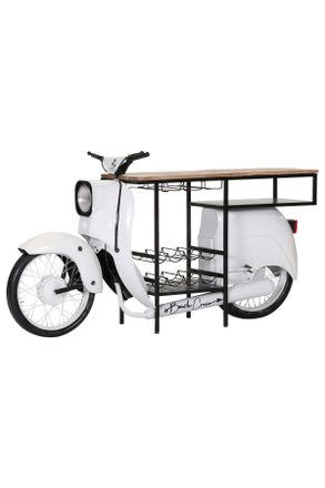 Landscape BAR, Natur, Schwarz, Wei&szlig;, Holz, Metall, Mangoholz, massiv, 57x96x180 cm, stehend, Esszimmer, Barm&ouml;bel, Barschr&auml;nke & Theken