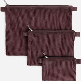 Arket Reise-Kulturtasche Aus Mesh-Material -Rot