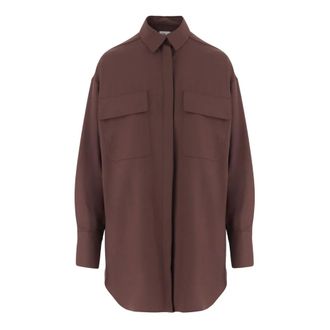 Ql2 Quelledue Stretch-Wollmischungshemd - - Blouses & Shirts - Damen - Braun - 2XL