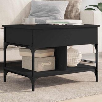 vidaXL Vidaxl - Table basse noir 70x50x50 cm bois ding&eacute;nierie et m&eacute;tal