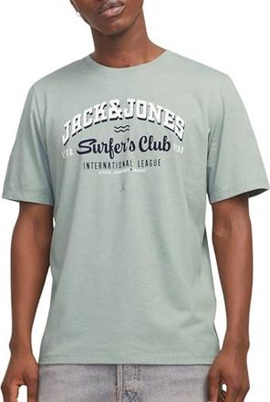 Jack & Jones JJELOGO SS25 SN T-Shirt à col Rond 2 COL, Vert Iceberg - Détails : mélangé, XL