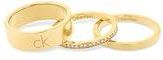 Calvin Klein Lot de 3 Bagues pour Femme Collection CK TRIO en Or Jaune avec des Cristaux - 35000795E